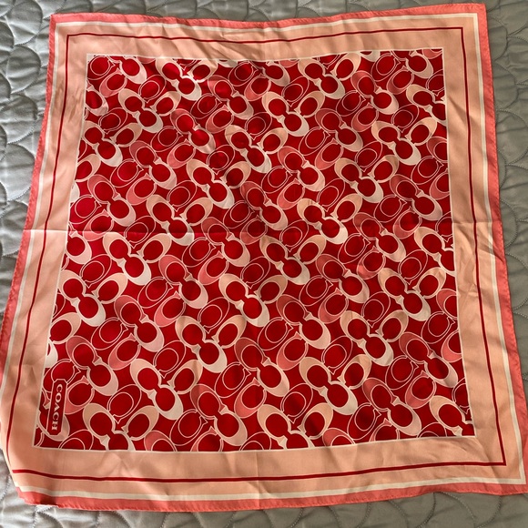 Coach | Accessories | Vintage Coach Signature Print Silk Square Scarf ...